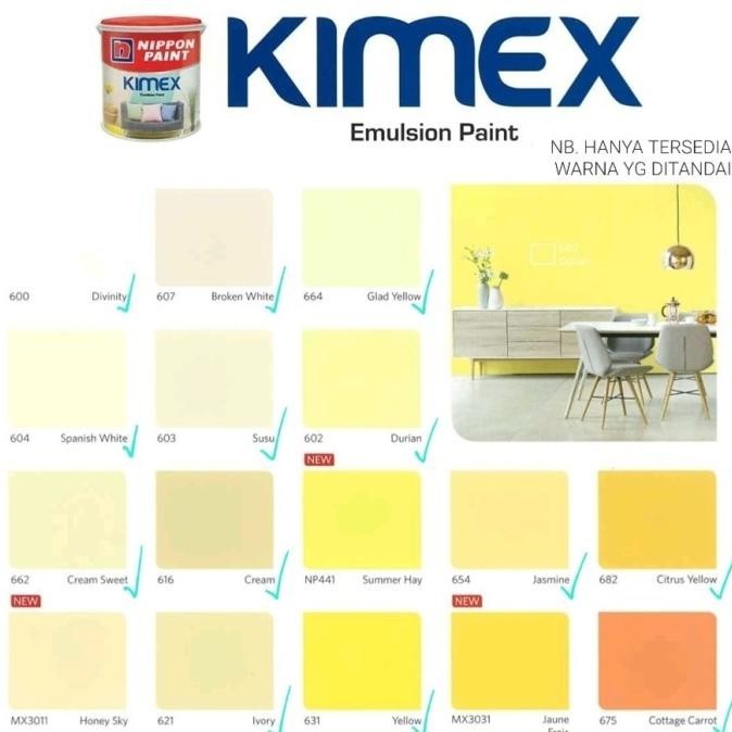Jual Cat tembok Kimex 5 kg / 4,5 kg Nippon Paint / cat air dinding ...
