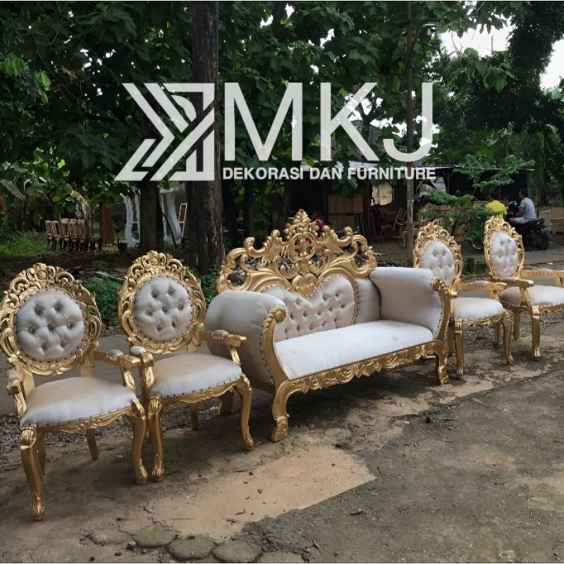 Jual sofa manten wayang/sofa pelaminan raja salman/kursi manten jati ...