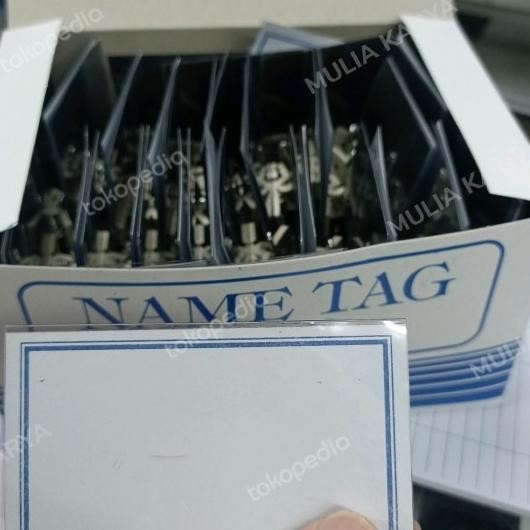 Jual Name Tag Dengan Iti Dan Jepitan Per 50 Pcs | Shopee Indonesia