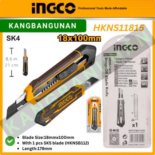 Jual Pisau Cutter Besar 18 mm SK4 Blade Cuter INGCO HKNS11815 Potong ...
