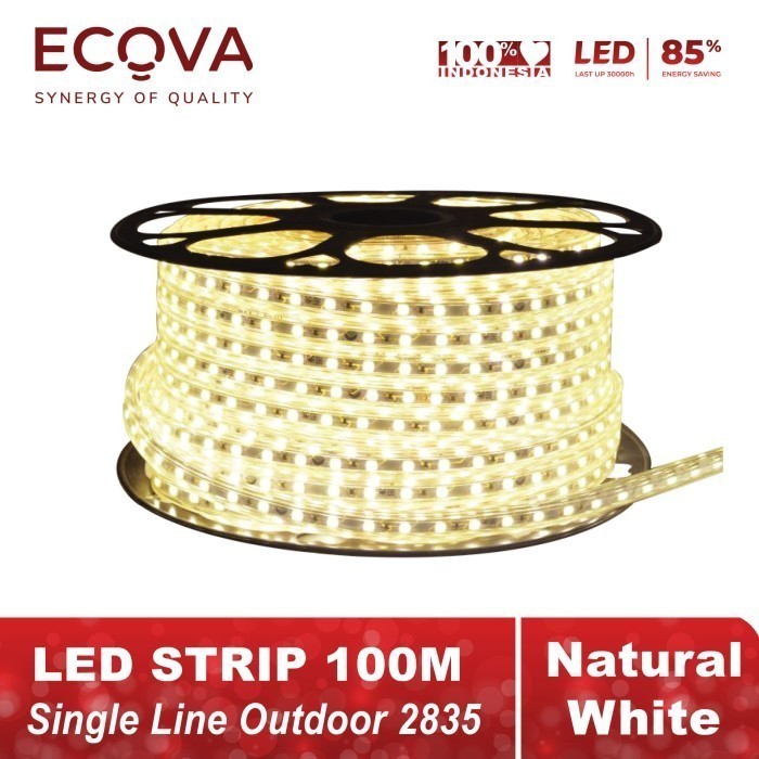 Jual Ecova Lampu Led Strip Panjang 100 Meter Single Line 2835 Outdoor ...