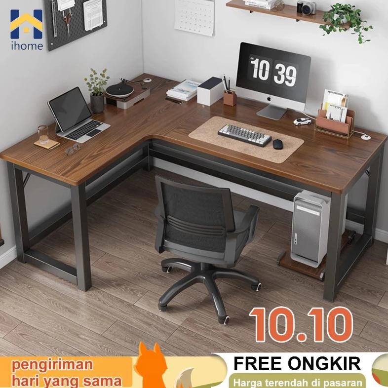 Jual Meja L Meja Kantor Serbaguna Meja Kerja Meja Belajar Murah L shaped Desk | Shopee Indonesia