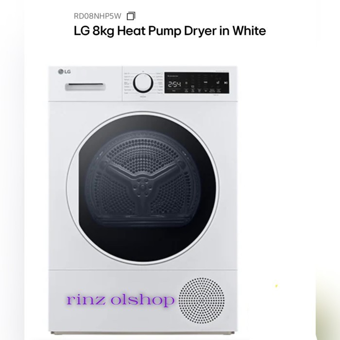 Jual DRYER LG RD08NHP5W MESIN PENGERING 8KG HEAT PUMP LG 8 KG | Shopee ...
