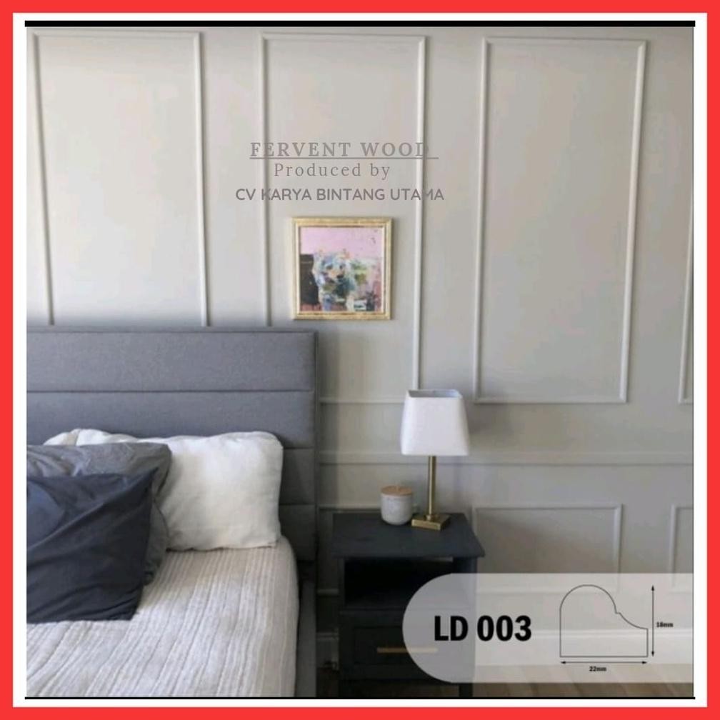 Jual Oz67 Lis Kayu Wall Moulding Molding Wainscoting Lis Dinding Profil ...