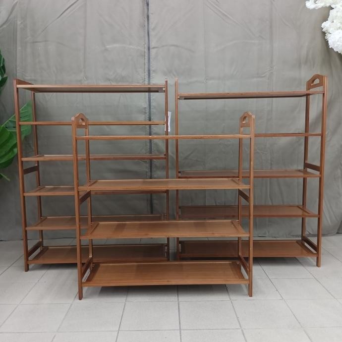Jual Rak Susun Bambu Tempat Sandal Sepatu Tingkat Minimalis Serbaguna ...