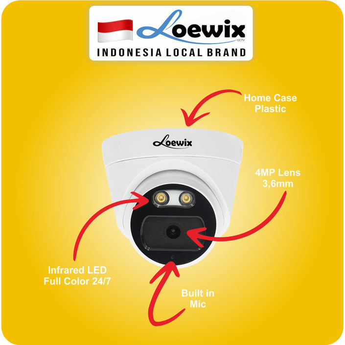 Jual Loewix Cctv Kamera 4Mp Ip Camera Indoor Build In Mic Audio Lx ...