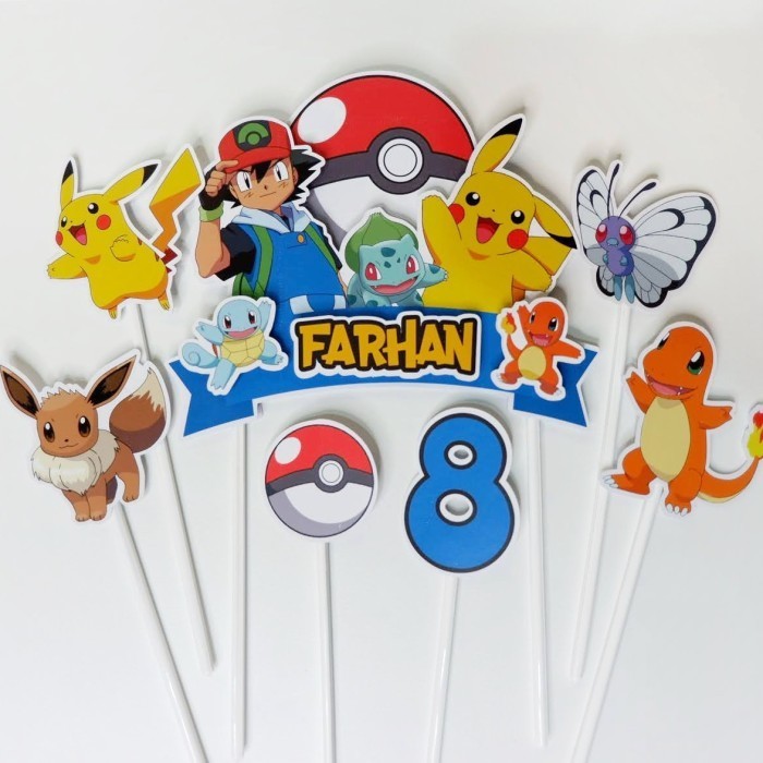 Jual Sale Cake Topper 3D Karakter Pokemon Pikachu Hiasan Kue Ulang ...