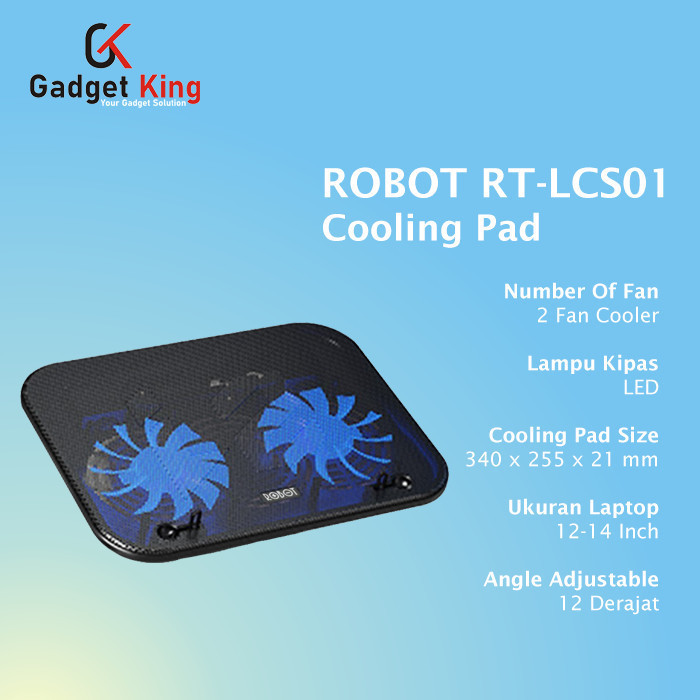 Jual Rot RT-LCS01 Cooling Pad Stand Fan Kipas Pendingin Laptop Noteok ...