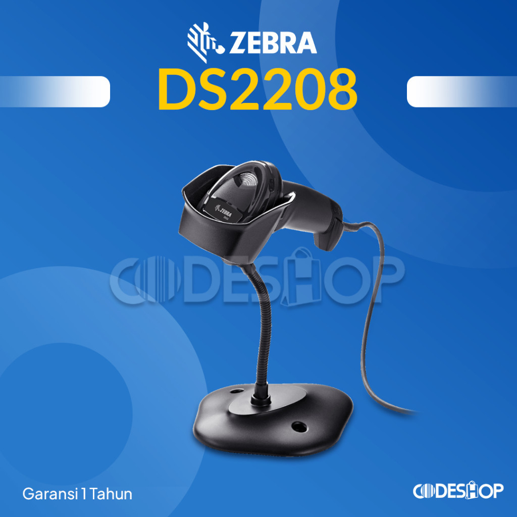 Jual Scanner Barcode ZEBRA DS-2208 Auto Scan 1D & 2D Serial DS2208 | Shopee Indonesia