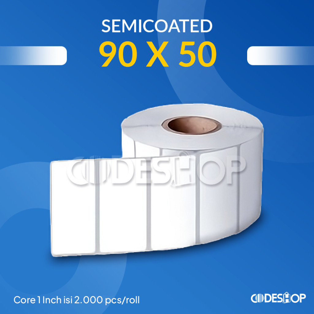 Jual Kertas Label SEMICOATED 90x50 Kertas Stiker 90 x 50 Isi 2000pcs ...