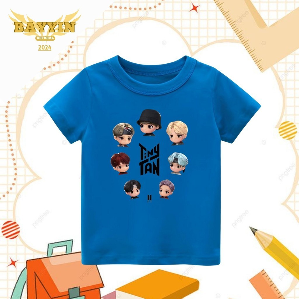 Jual Kaos Anak Custom Nama Combed 30s GambaR BTS TINY TAN Untuk Anak dan Hadiah Anak Laki-Laki ...