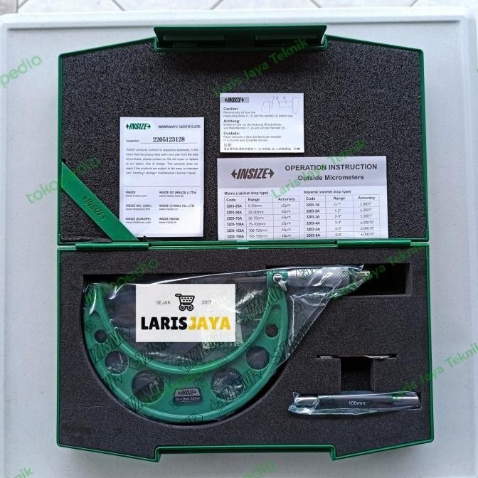 Jual Insize Outside Micrometer 125-150Mm 3203-150A | Shopee Indonesia
