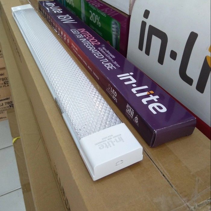 Jual Lampu T8 Led 52W + Kap 1 Set Komplit 1200Mm Putih 6500K Inlite | Shopee Indonesia