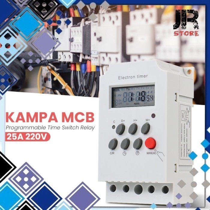 Jual Ready Kampa Mcb Power Timer Programmable Time Switch Relay 25a ...