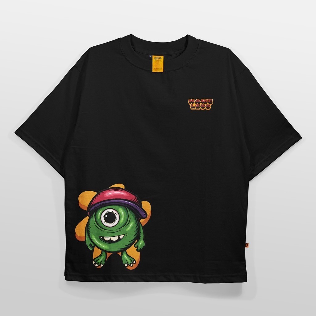 Jual Oversized T-Shirt Black Little Freak Cotton 24s Free Sticker ...