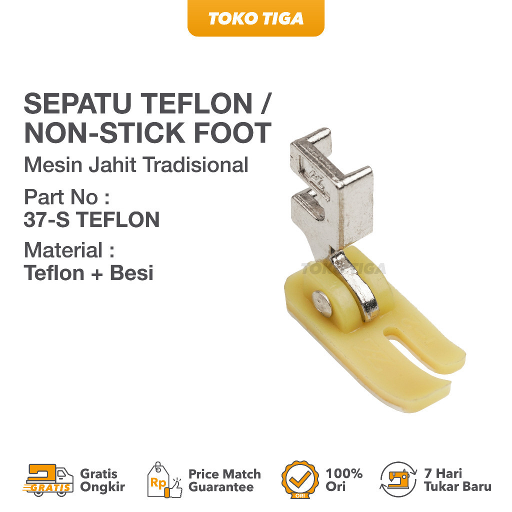 Jual P/N 37-TEFLON Non-stick Foot / Sepatu Teflon Mesin Jahit Tradisional | Shopee Indonesia