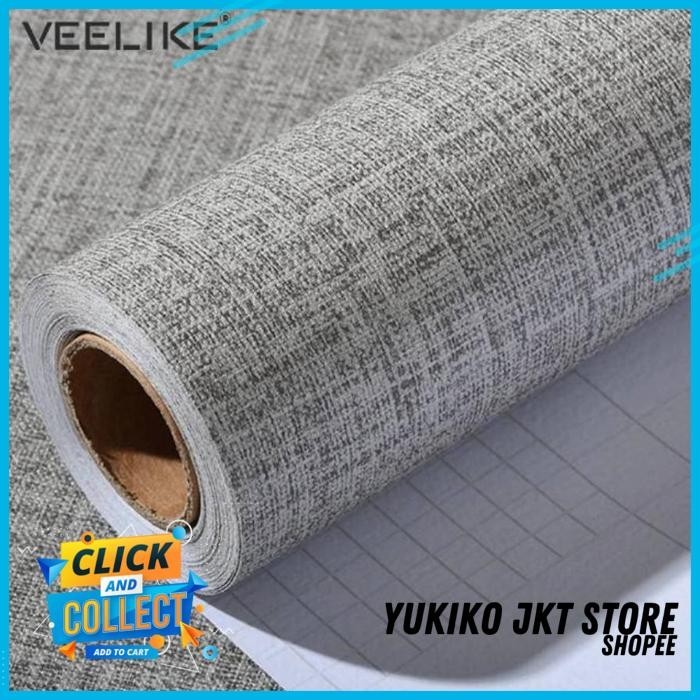 Jual WALLPAPER DINDING POLOS GREY TEKSTUR KANVAS UKURAN 45CM X 10 M ...