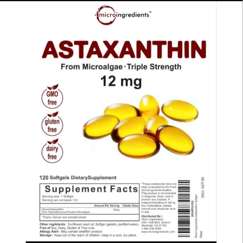 Jual PROMO!!!NEW ASTAXANTHIN 12 MG 120 SOFTGEL | Shopee Indonesia