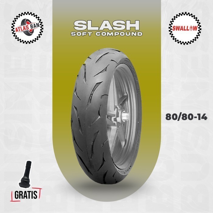 Jual Ban Motor Matic SOFT COMPOUND SWALLOW SLASH 80/80 Ring 14 Tubeless ...