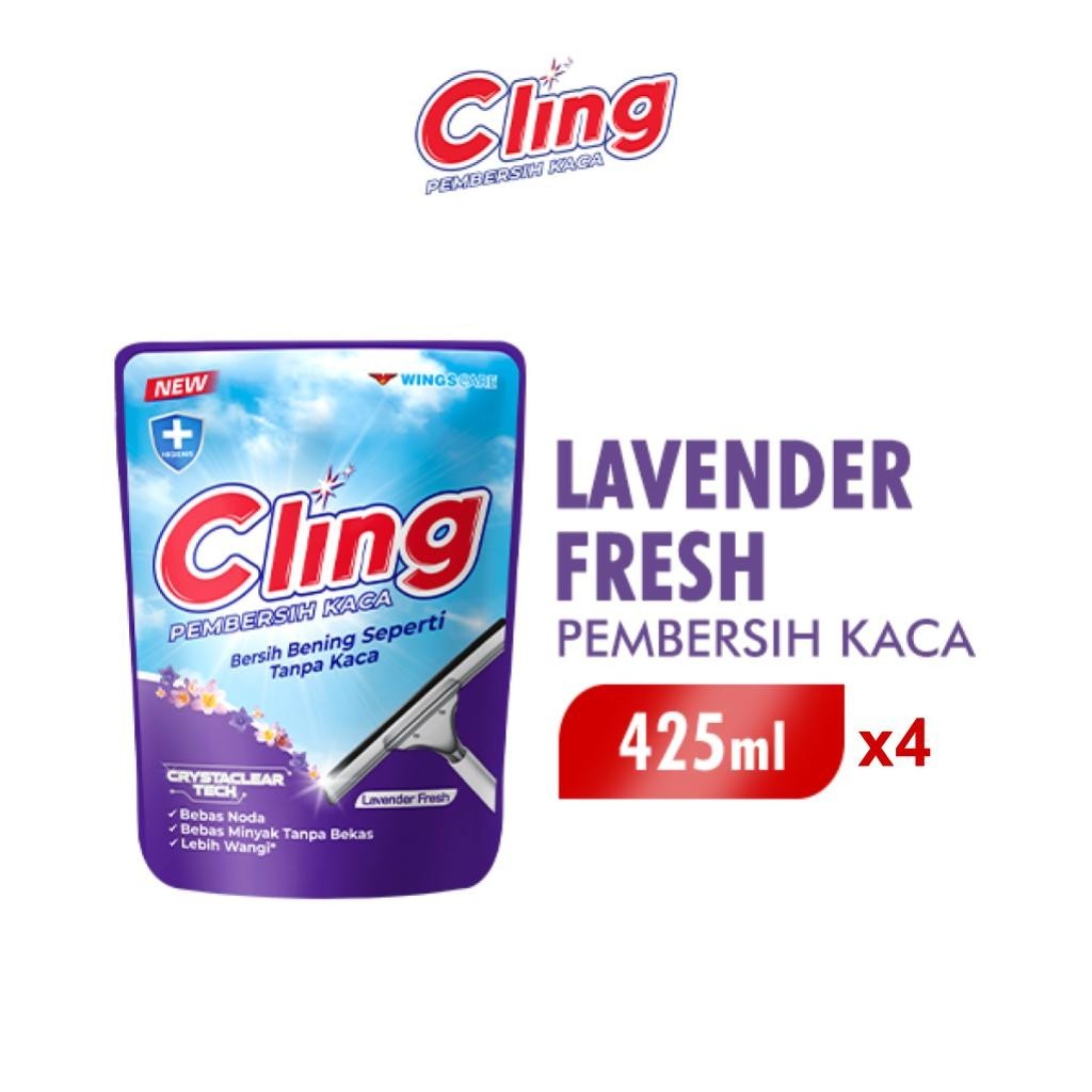 Jual Cling Pembersih Kaca Ungu Pouch 4x426ml | Shopee Indonesia
