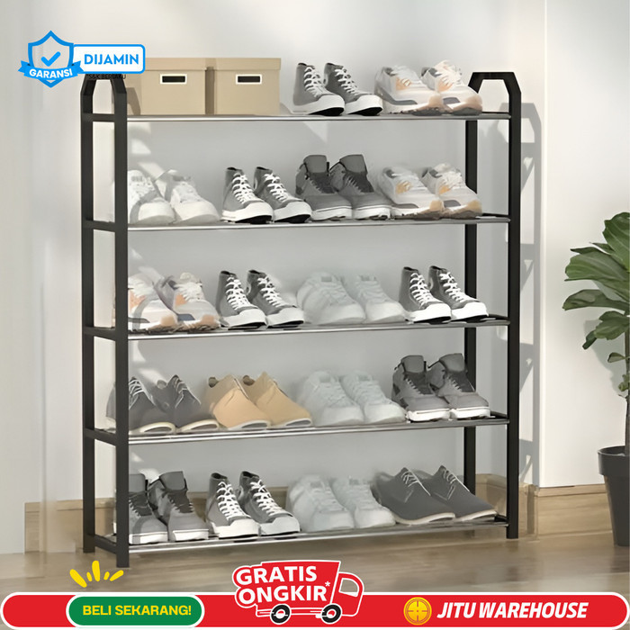 Jual Tempat Sepatu & Sandal Rak Sepatu Susun 5 Tingkat Plastik Pipa ...