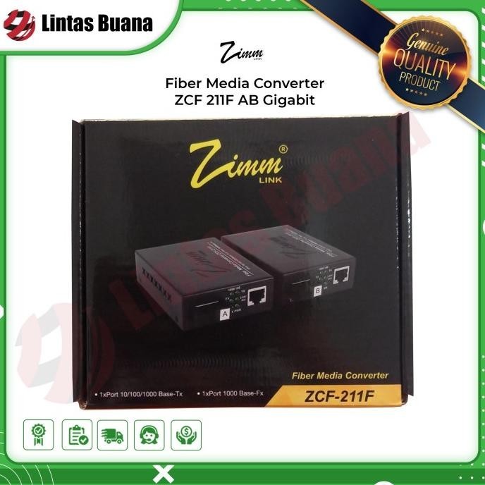 Jual Media Converter Zimmlink ZCF 211F AB Gigabit | Shopee Indonesia