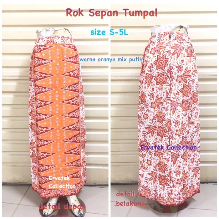 Jual Rok Sepan Tumpal St42 Motif Pucuk Rebung Betawi Orange Bawahan ...