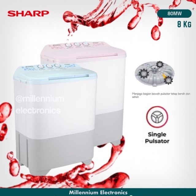 Jual Mesin Cuci Sharp 2 tabung 80MW 8KG | Shopee Indonesia