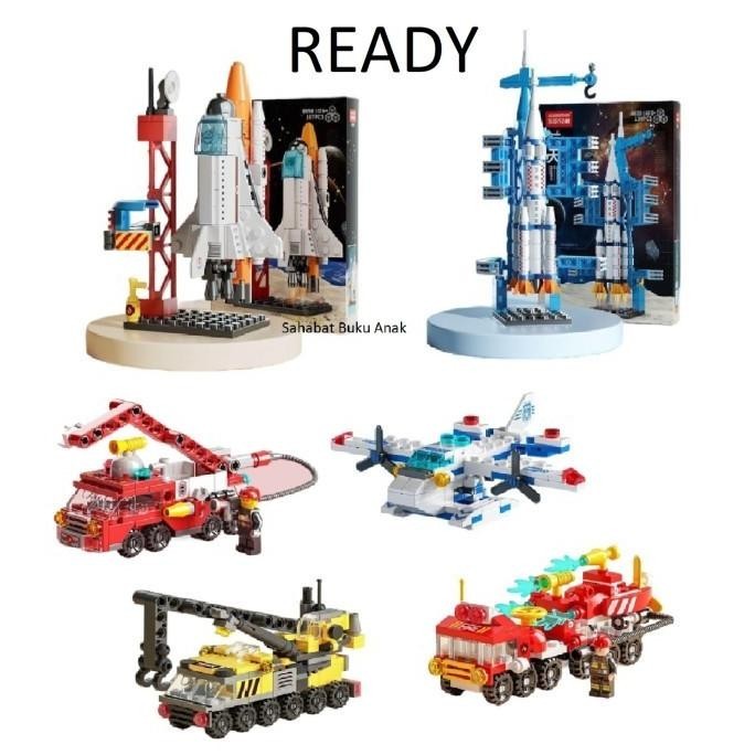 Jual Mainan Edukasi Anak Brick Block Space Roket Pemadam Mobil Polisi ...