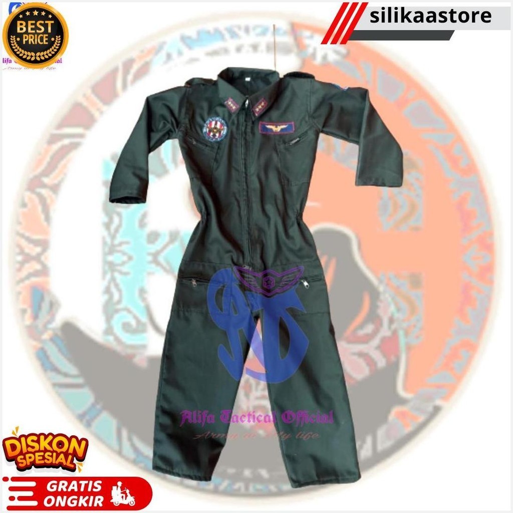 Jual WEARPACK ANAK WARNA HIJAU ARMY BAJU PROFESI PILOT ANAK WERPAK ANAK ...