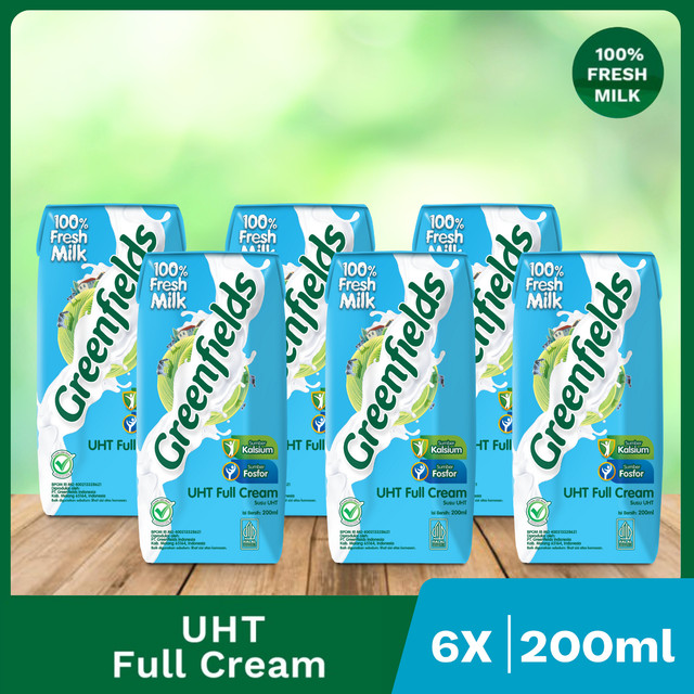 Jual Greenfields Susu UHT Full Cream 200ml x 6 pcs | Shopee Indonesia