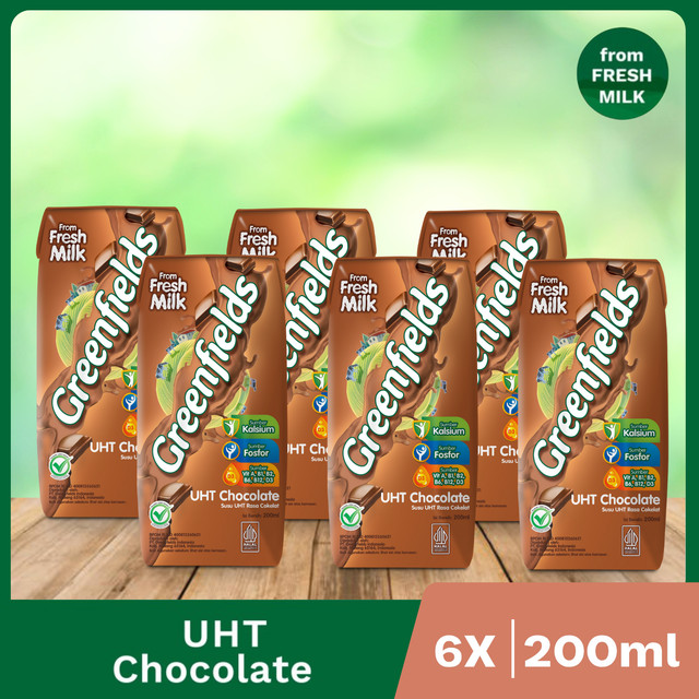 Jual Greenfields Susu UHT Chocolate 200ml x 6 pcs | Shopee Indonesia