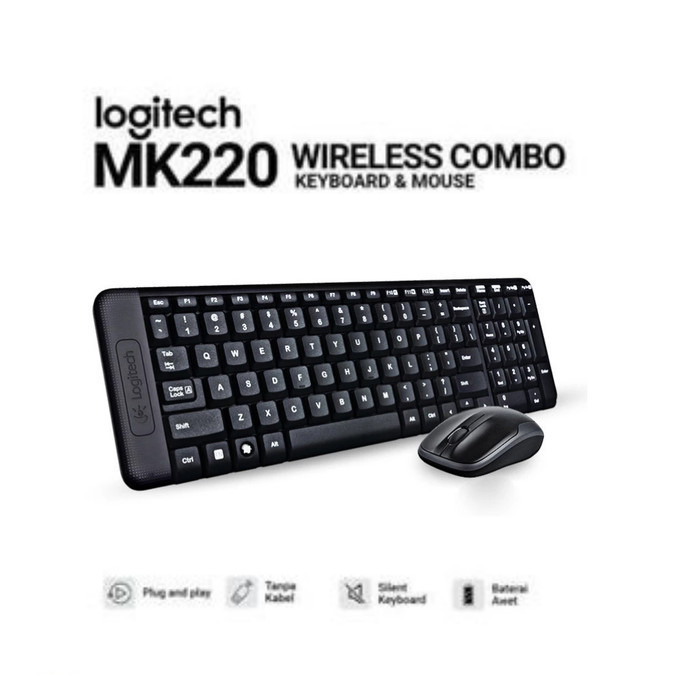 Jual LOGITECH MK220 KEYBOARD WIRELESS KEYBOARD MOUSE USB WIRELESS ...