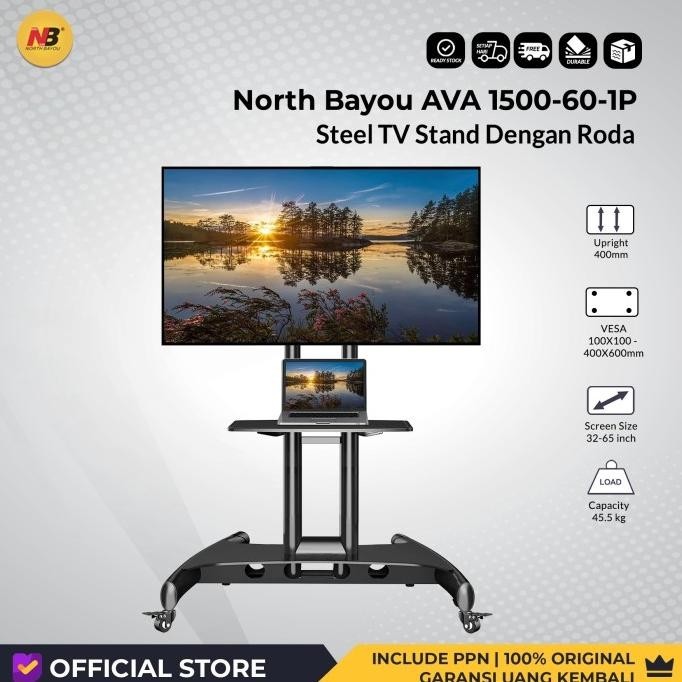 Jual North Bayou Ava1500-60-1P Tv Stand Dengan Roda Bracket Tv | Shopee ...