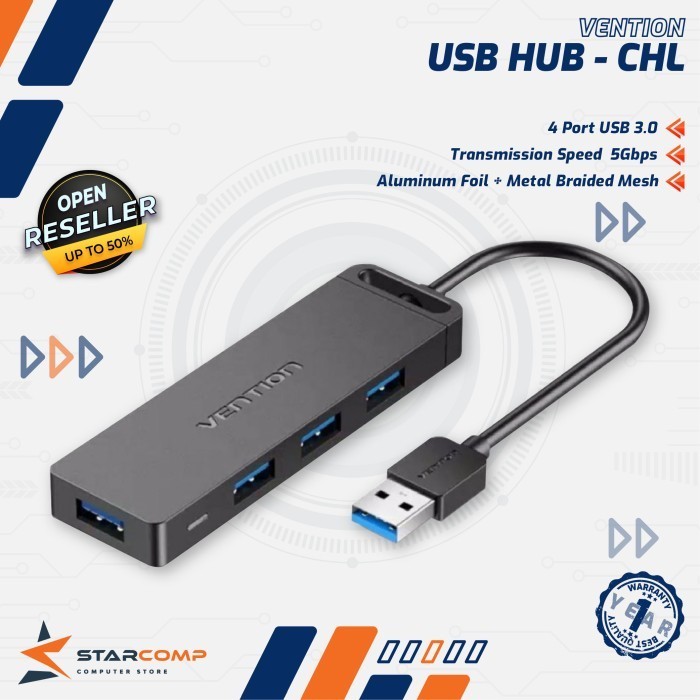 Jual Usb Hub Vention 4 Port Usb 3.0 High Speed Power Adapter | Shopee ...