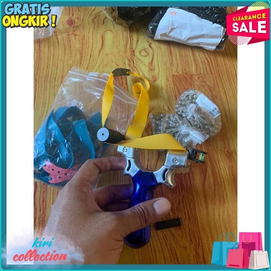 Jual Set Ketapel Lengkap Laser Waterpass Karet Laser 200 Butir Peluru ...