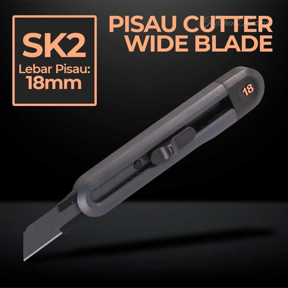 Jual DELI Pisau Cutter Auto Lock Snap Off Wide Blade SK2 18mm - HT4018 | Shopee Indonesia