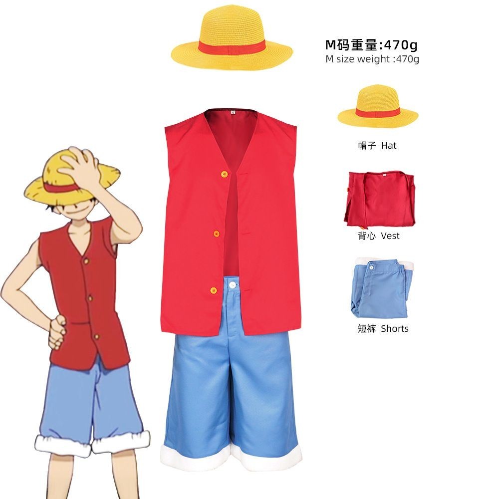 Jual One Piece LuffycosClothing Adult and Children Classic Luffy Same ...