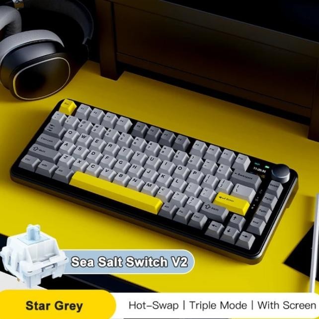 Jual Ajazz Ak820 Max Tri Mode Rgb Tft Led Hot Swap 4000Mah Full Set Mechanical Keyboard | Shopee ...