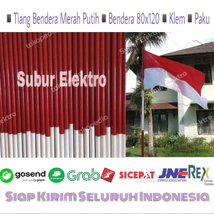 Jual SALE PAKET Tiang Besi Bendera Merah Putih Indonesia 3 Meter Bagus ...