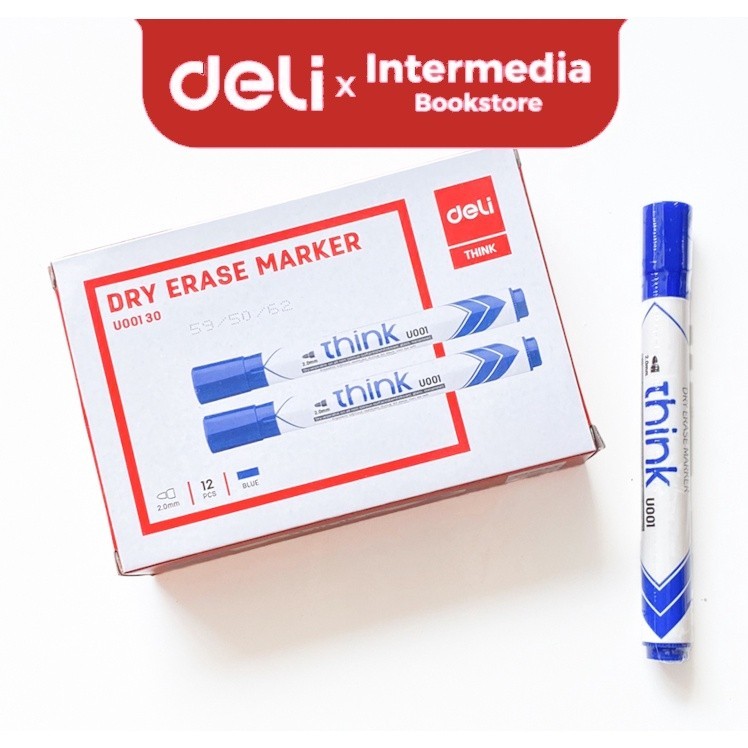 Jual Deli Spidol Papan Tulis Putih 2.0mm EU00130 Mudah Dihapus dan ...
