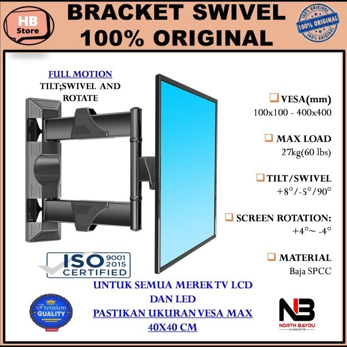 Jual Lin Bracket Tv Swivel Lengan North Bayou Nb P4 32-55 Inch Nbp4 | Shopee Indonesia