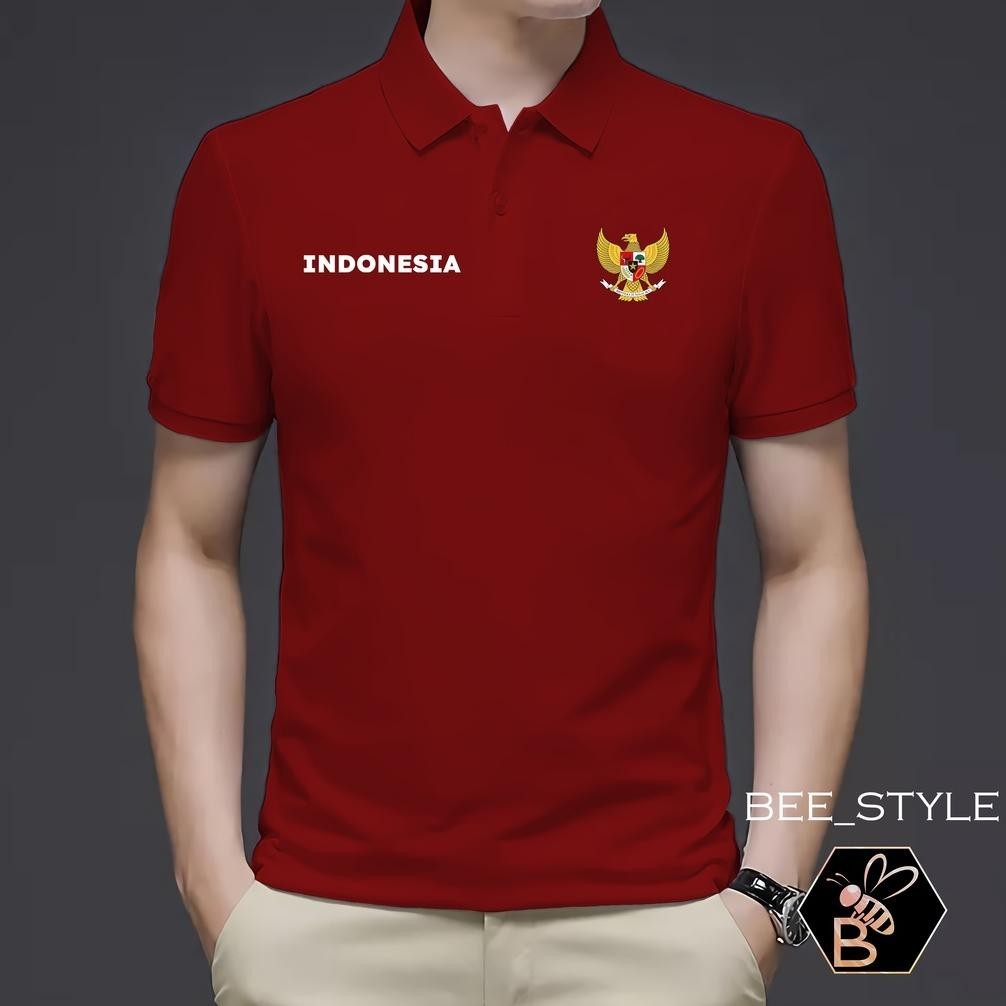 Jual fgs-3 Kaos Kerah Pria Logo Garuda INDONESIA / Kaos Polo Garuda ...