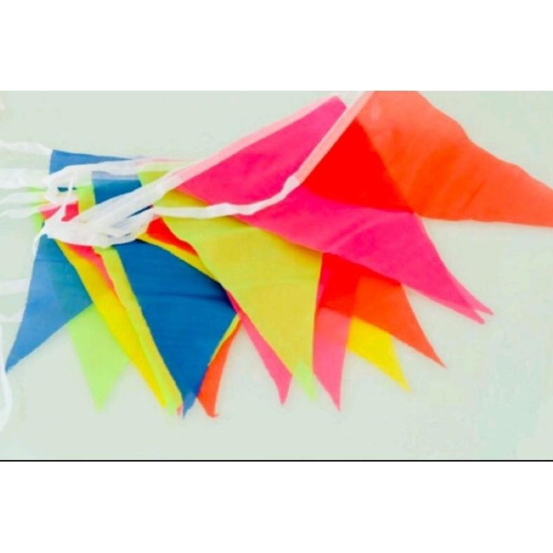 Jual BISA COD Bendera umbul umbul kain segitiga merah putih warna warni gantungan DIRGAHAYU HUT ...