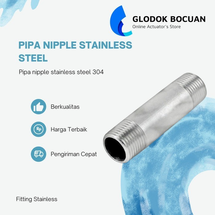 Jual 1/4" Pipa Nepel / Pipe Nipple Stainless Steel 304 1/4 Inch 10 CM | Shopee Indonesia