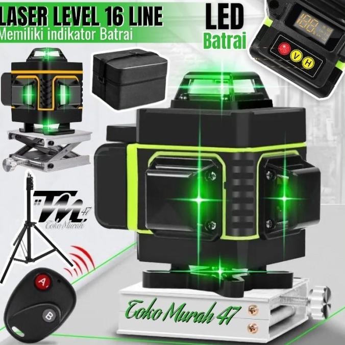 Jual Laser Level 16 Line Set Hilda 4D Remote Tripod Laser Leveling ...