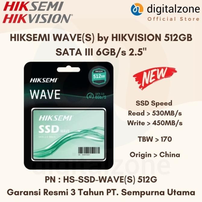 Jual SSD SATA 512GB SSD SATA III 512GB SSD 512GB SATA HIKSEMI WAVE S ...
