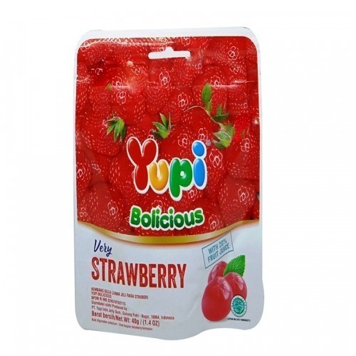 Jual S46700 YUPI BOLICIOUS STRAWBERRY PERMEN JELLY 40GR BAG MAJU ...