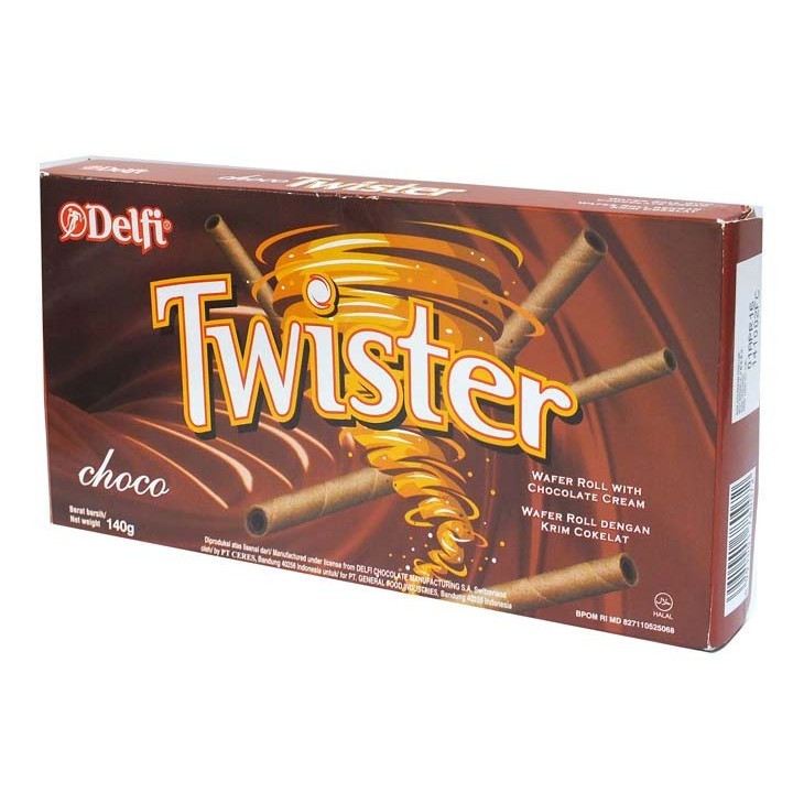 Jual S65407 DELFI TWISTER CHOCOLATE WAFER 120GR MAJU BERSAMA (20250910 ...