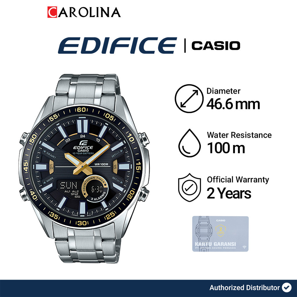 Jual Jam Tangan Pria EDIFICE EFV-C100D-1B 10 Year Battery Life Digital ...